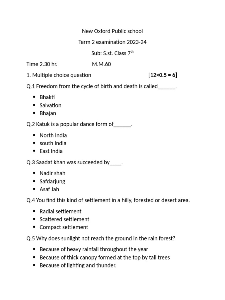Class 6th | PDF