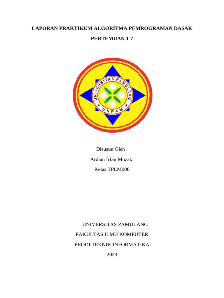 Laporan Praktikum Algoritma Pemrograman Dasar | PDF