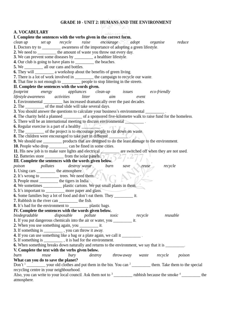 GRADE 10 Unit 2 Vocab Grammar | PDF