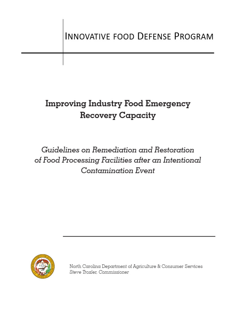Nnovative Food Efense Rogram: Improving Industry Food Emergency ...