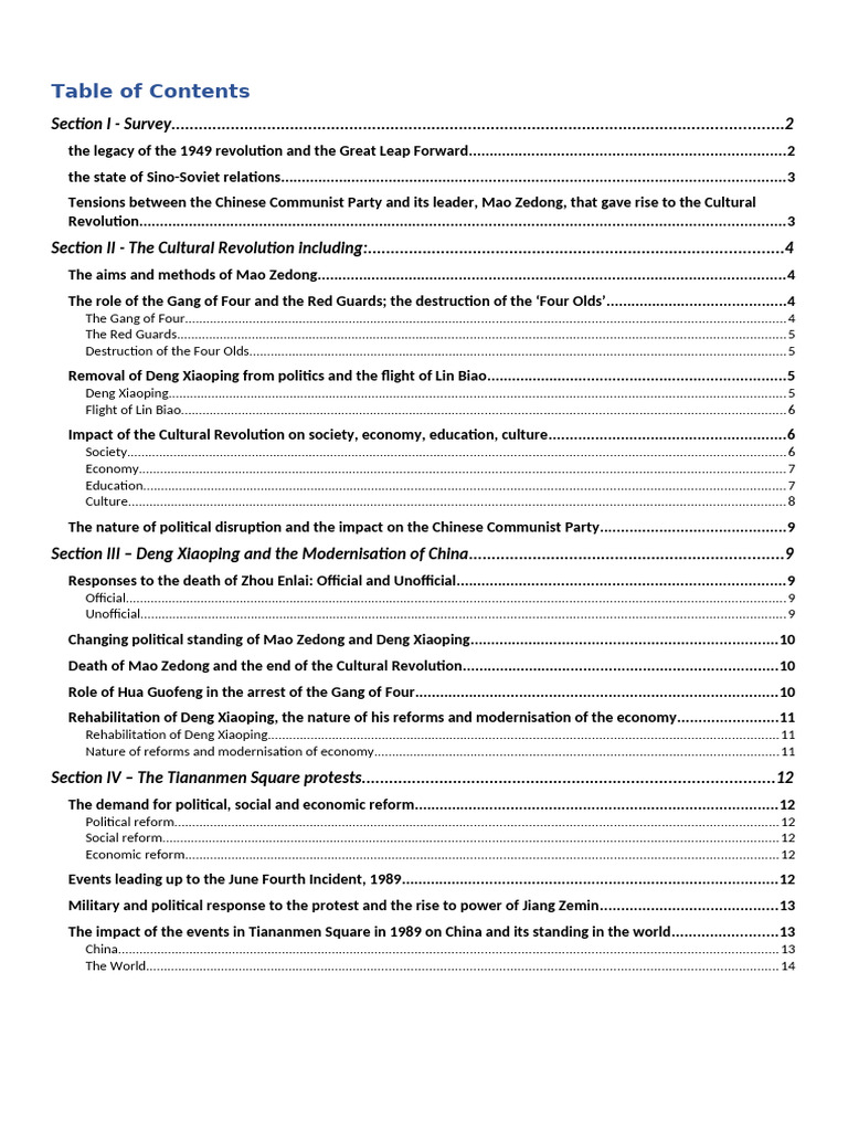 MH Section IV China Notes | PDF