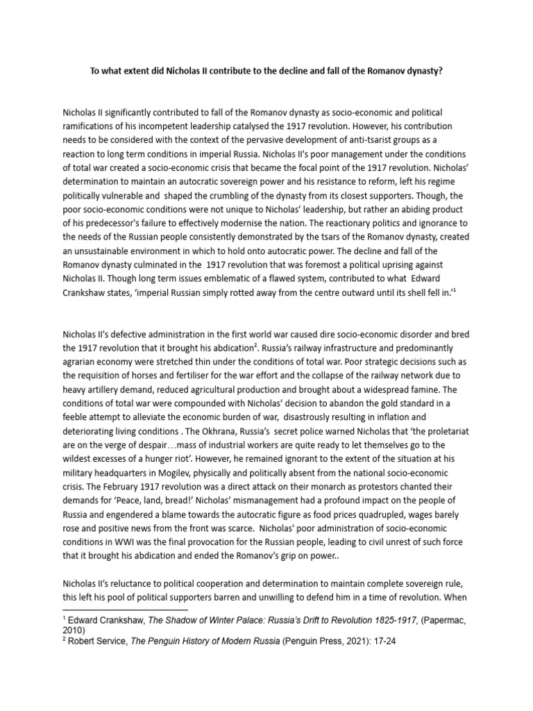 Modern History - Romanov's | PDF