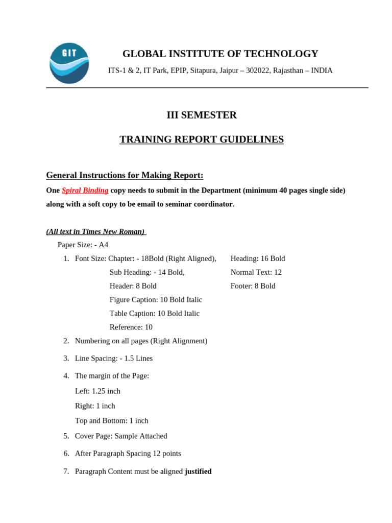Report Guidelines Pdf