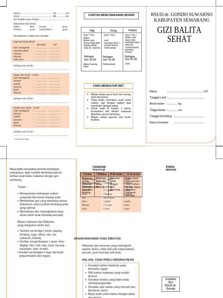 Leaflet Balita Sehat | PDF