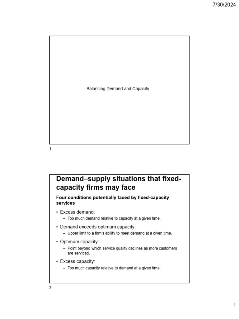 Balancing Demand Capacity Handout | PDF