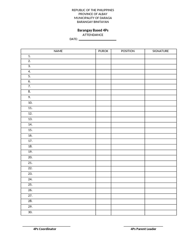 4ps Attendance | PDF