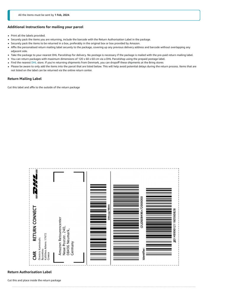 Online Return Center1 | PDF