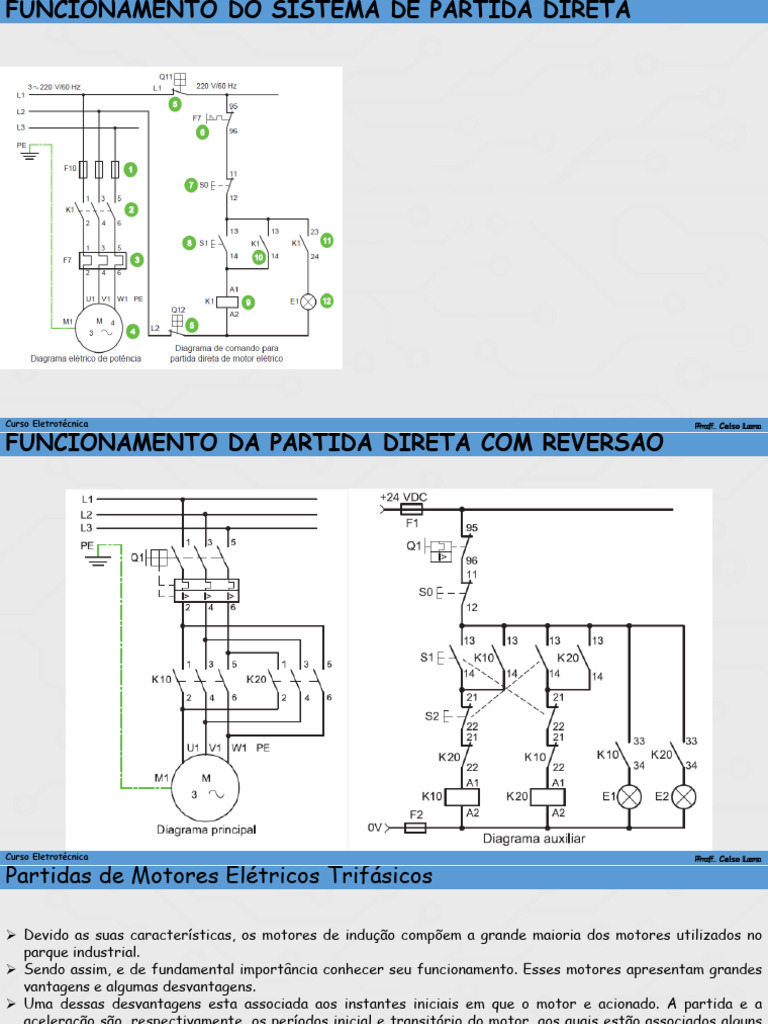 Funcionamento da Partida Direta de Motores | PDF | Motor elétrico | Relé