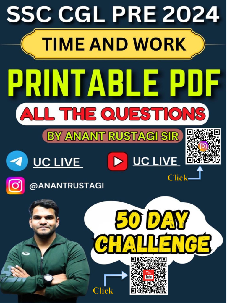 Time and Work - All Pyq's | PDF