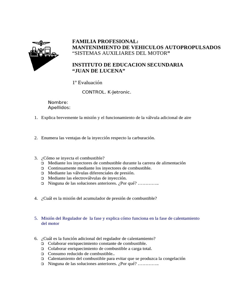 Control K Jetronic 10-11 | PDF