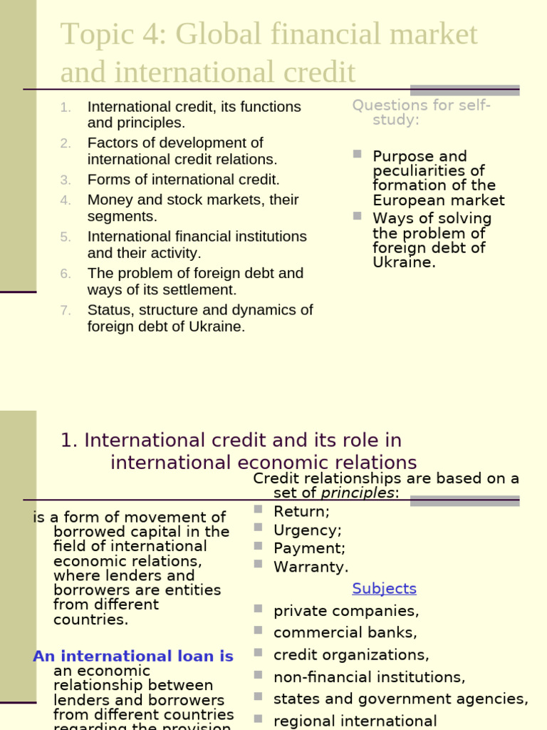 Presentation. 4. Global Financial Market | PDF