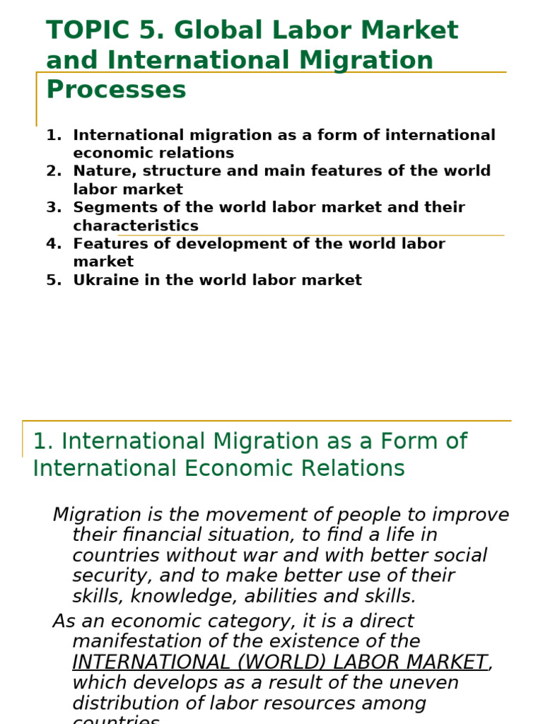 Presentation. 5. The Global Labor Market | PDF