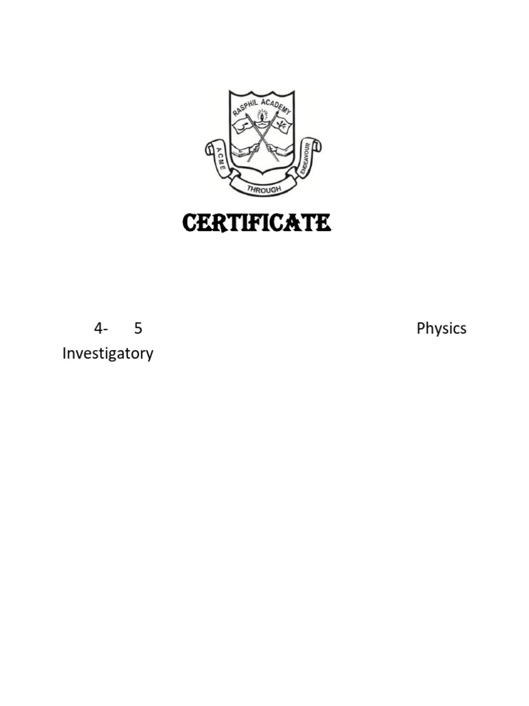Certificate 2 Phy | PDF