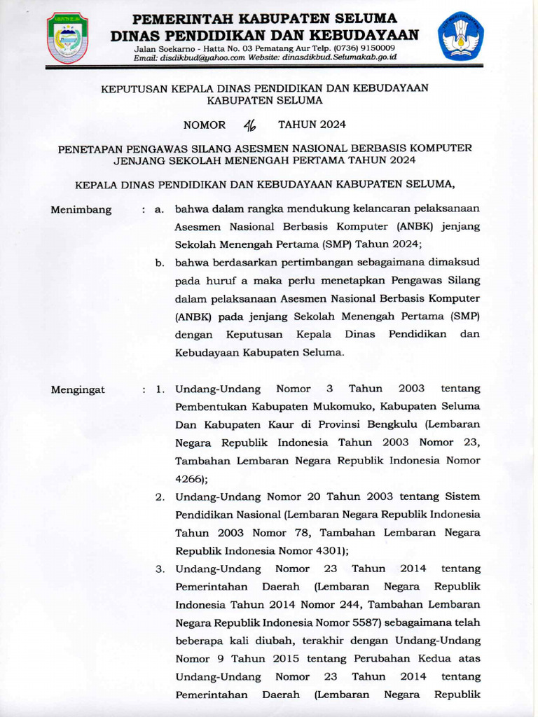 SK Pengawas Silang No 46 | PDF