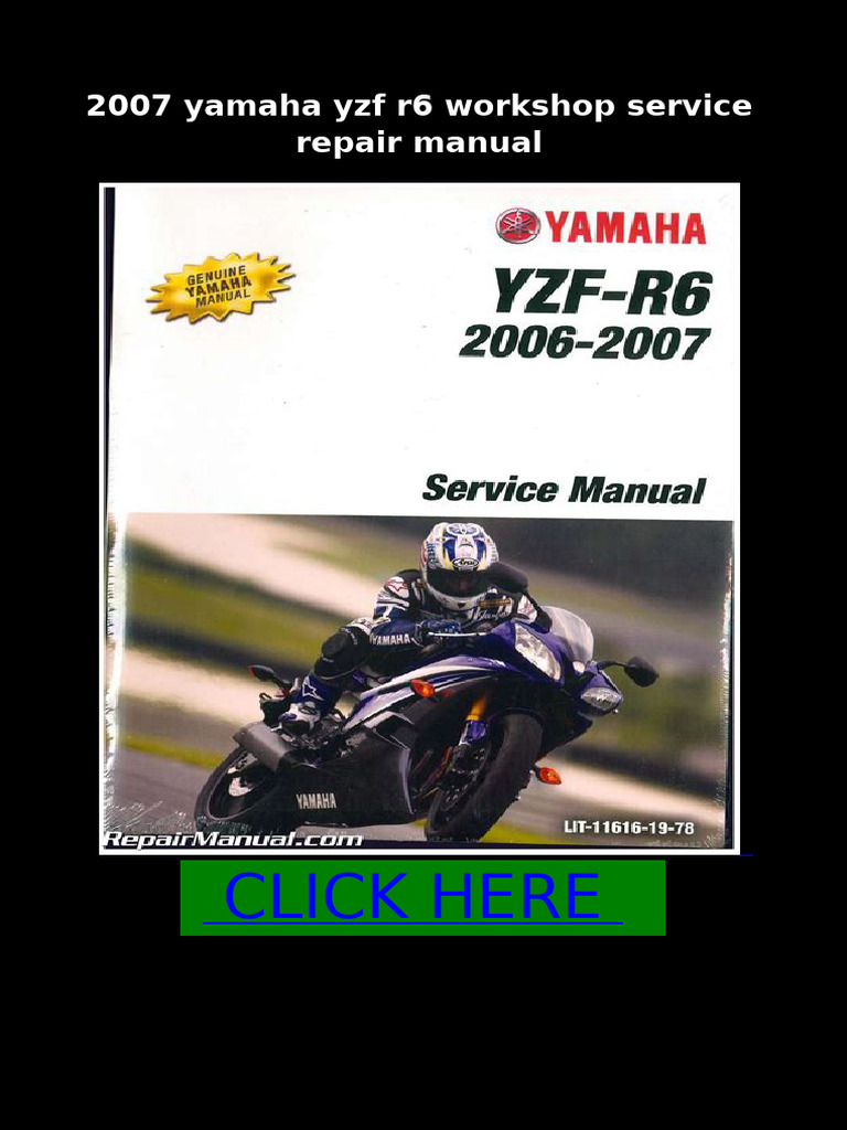 2007 Yamaha Yzf r6 Workshop Service Repair Manual | PDF