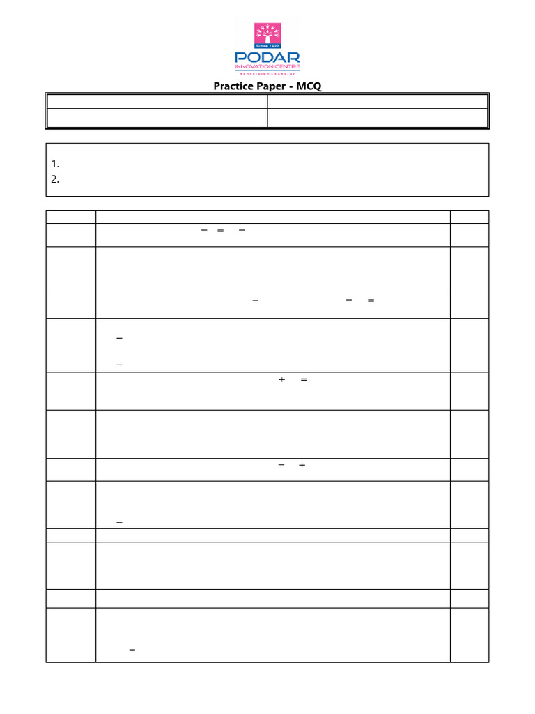 As CB IX Math CH 4 Linear Equations in Two Variables MCQ | PDF As CB IX Math CH 4 Linear Equations in Two Variables MCQ | PDF