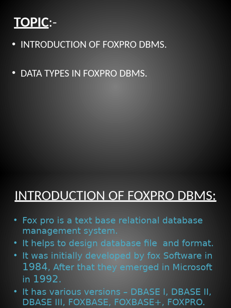 Presentation Foxpro | PDF