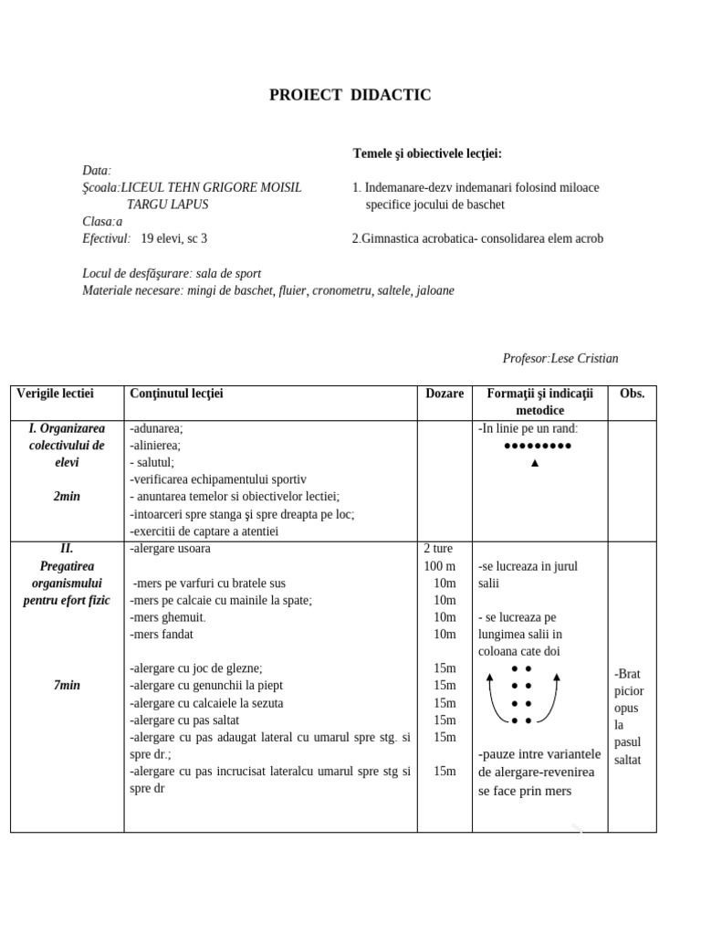 Plan de Lectie CLSV | PDF