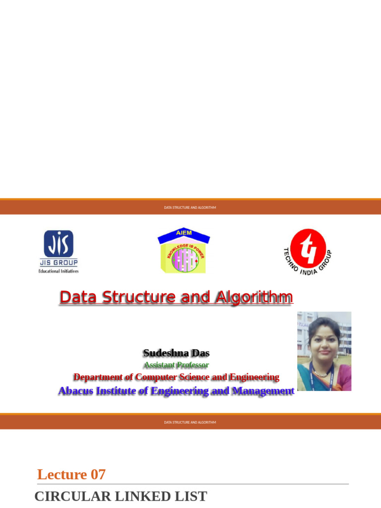 LEC 07(Circular Linked List) | PDF LEC 07(Circular Linked List) | PDF