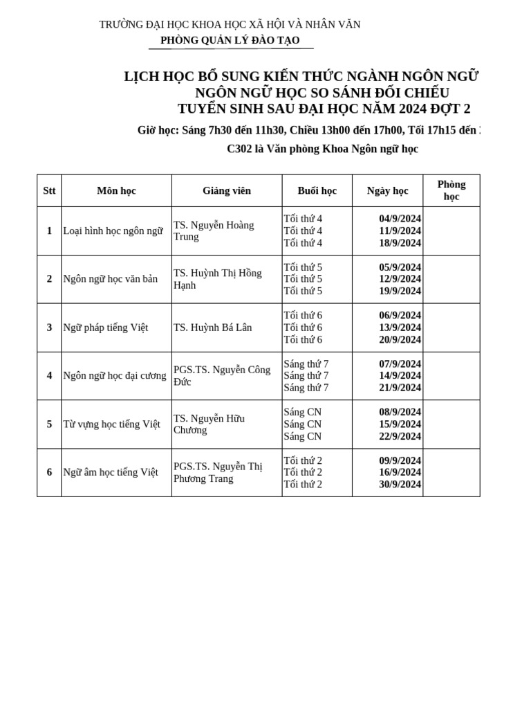 Lich Hoc BSKT 2024-2 | PDF