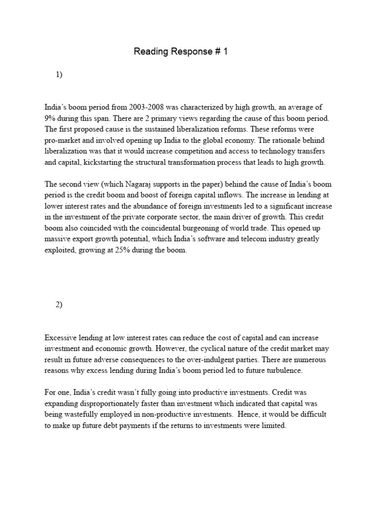 Reading Response # 1 | PDF