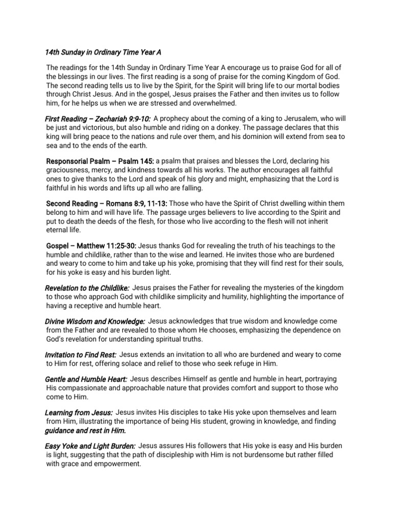 14th Sunday in-WPS Office | PDF