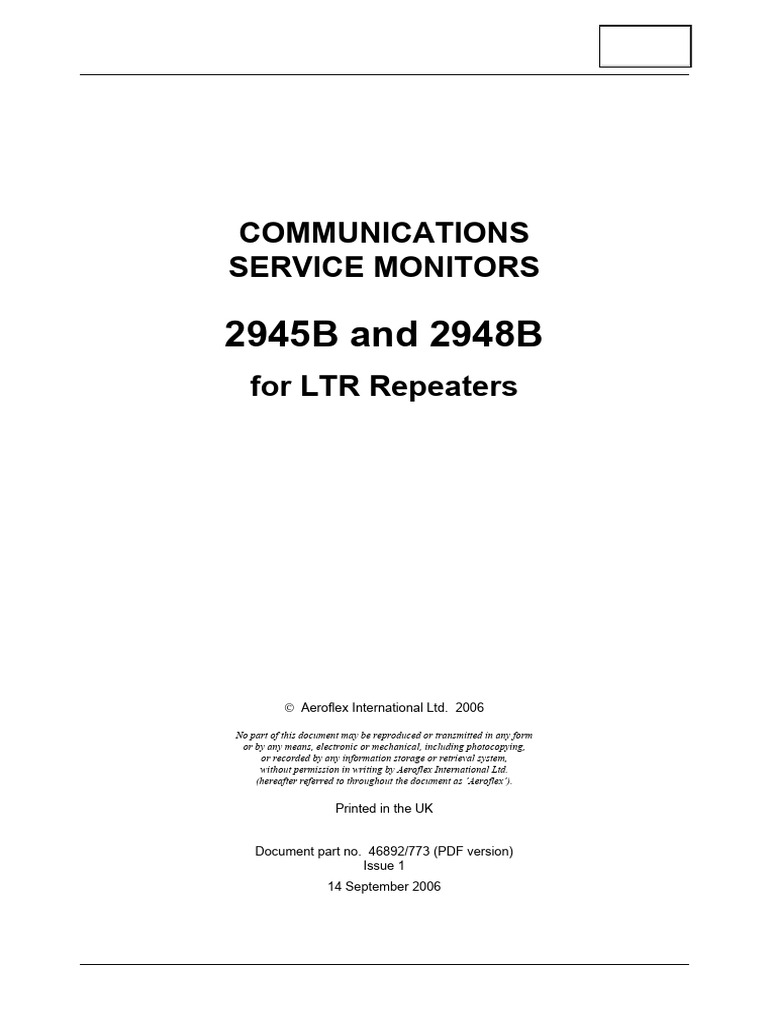 2945B and 2948B: Communications Service Monitors | PDF