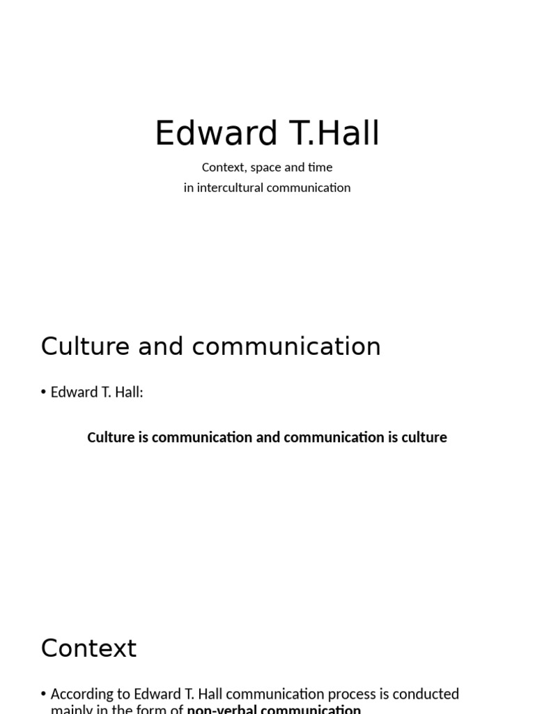 Edward T. Hall High and Low Context | PDF