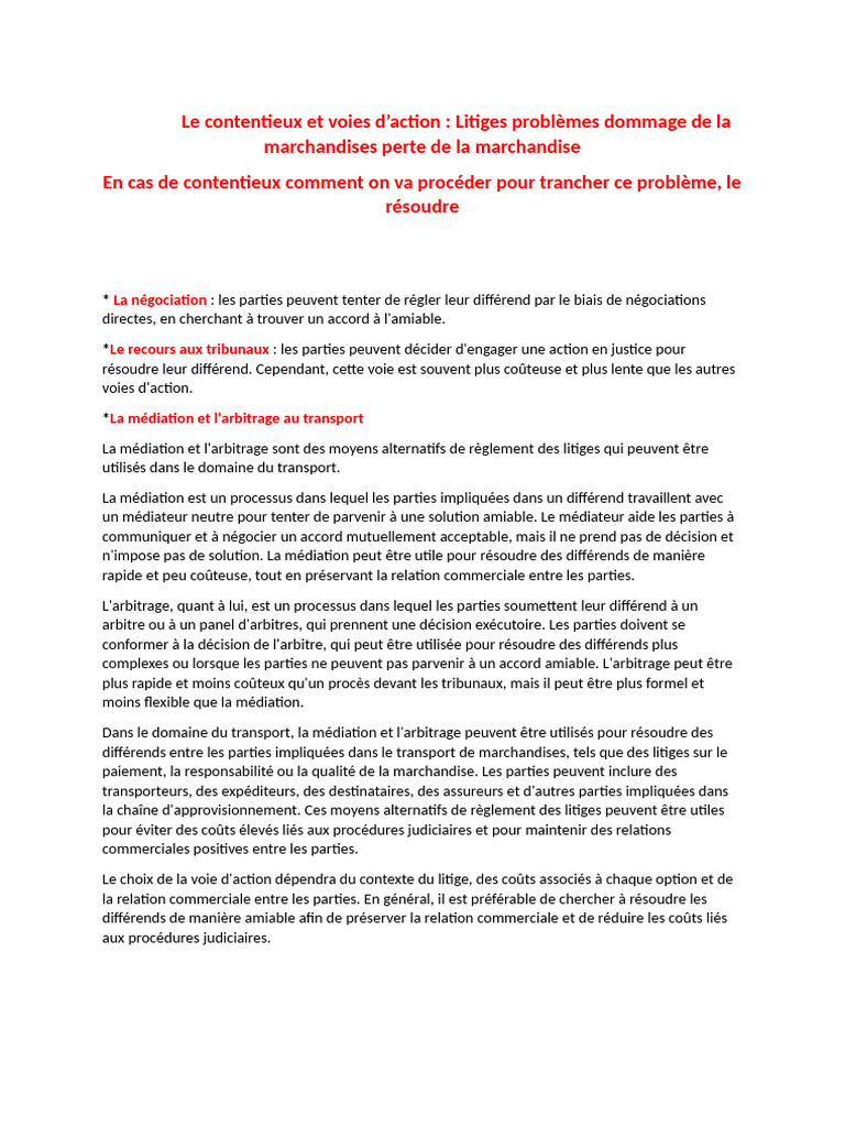Le Contentieux Et Voies D | PDF