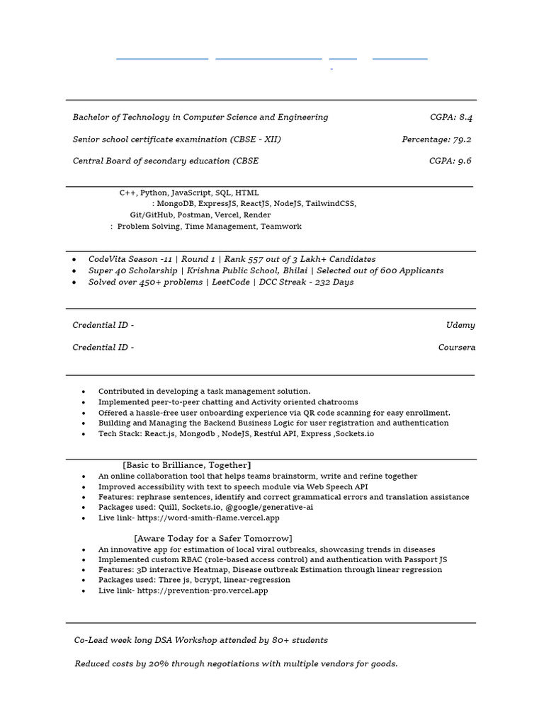 Shubham Mishra Resume - Full Stack Developer-ATS | PDF