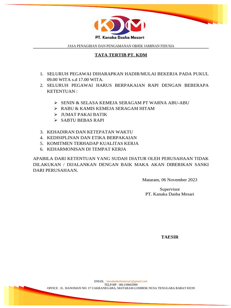 Aturan PT - KDM | PDF