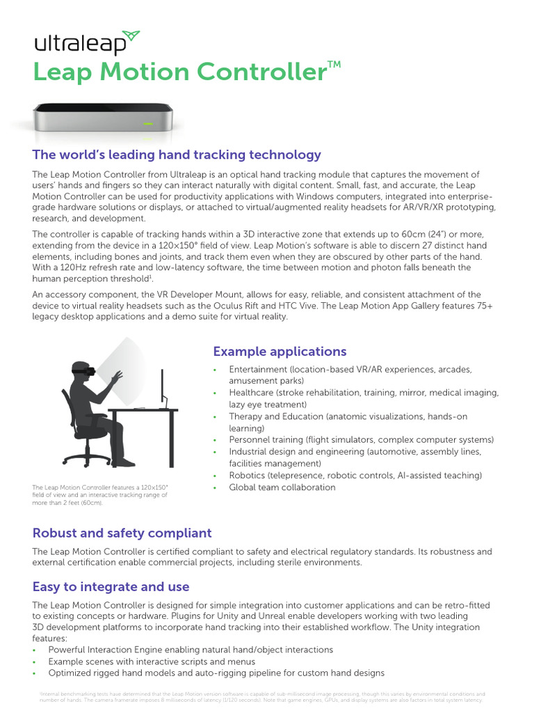 Leap Motion Controller Datasheet April 2020 | PDF