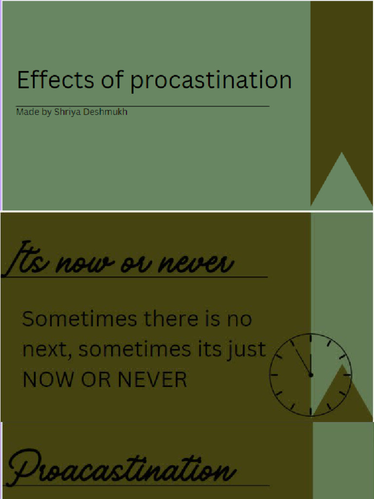 Effects of Procastination by Shriya Deshmukh | PDF