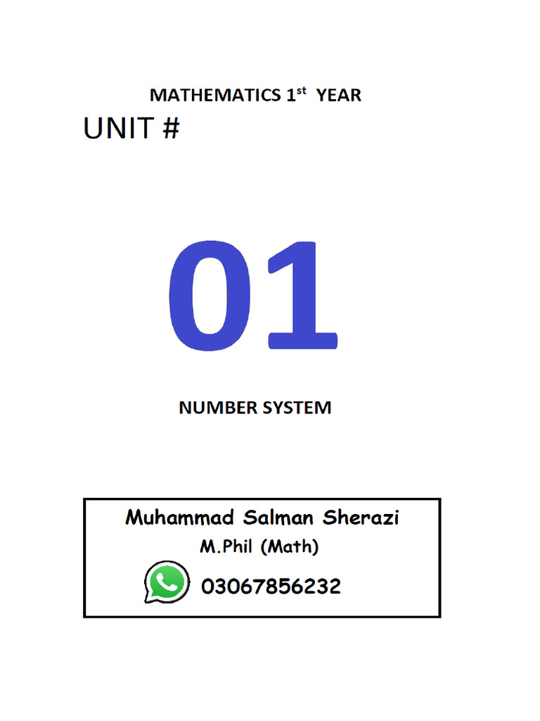 Unit 1 (1st Year Math) | PDF