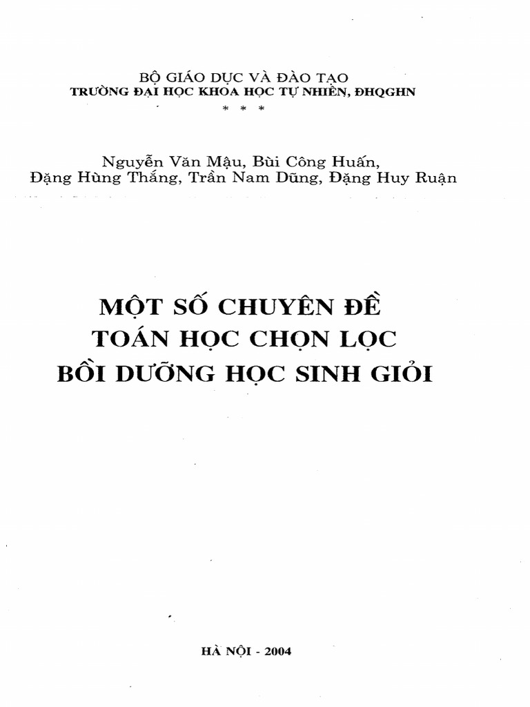 ChuyenDeBDKHTNHaNoi SoHoc | PDF