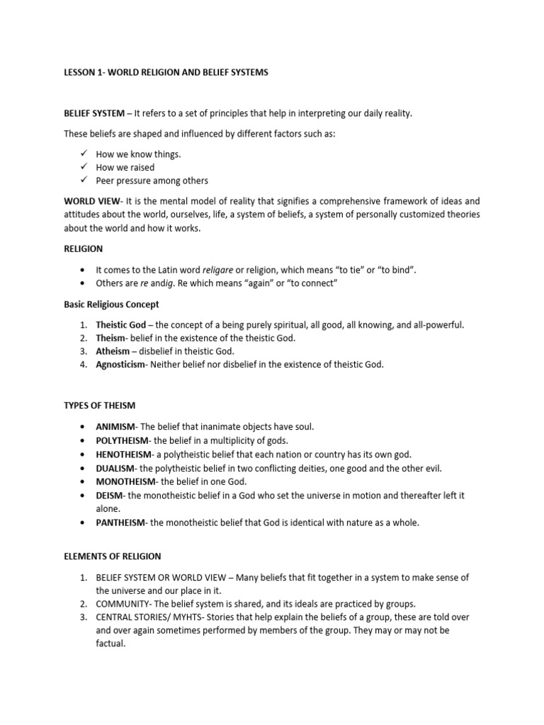 Lesson 1 World Religion | PDF