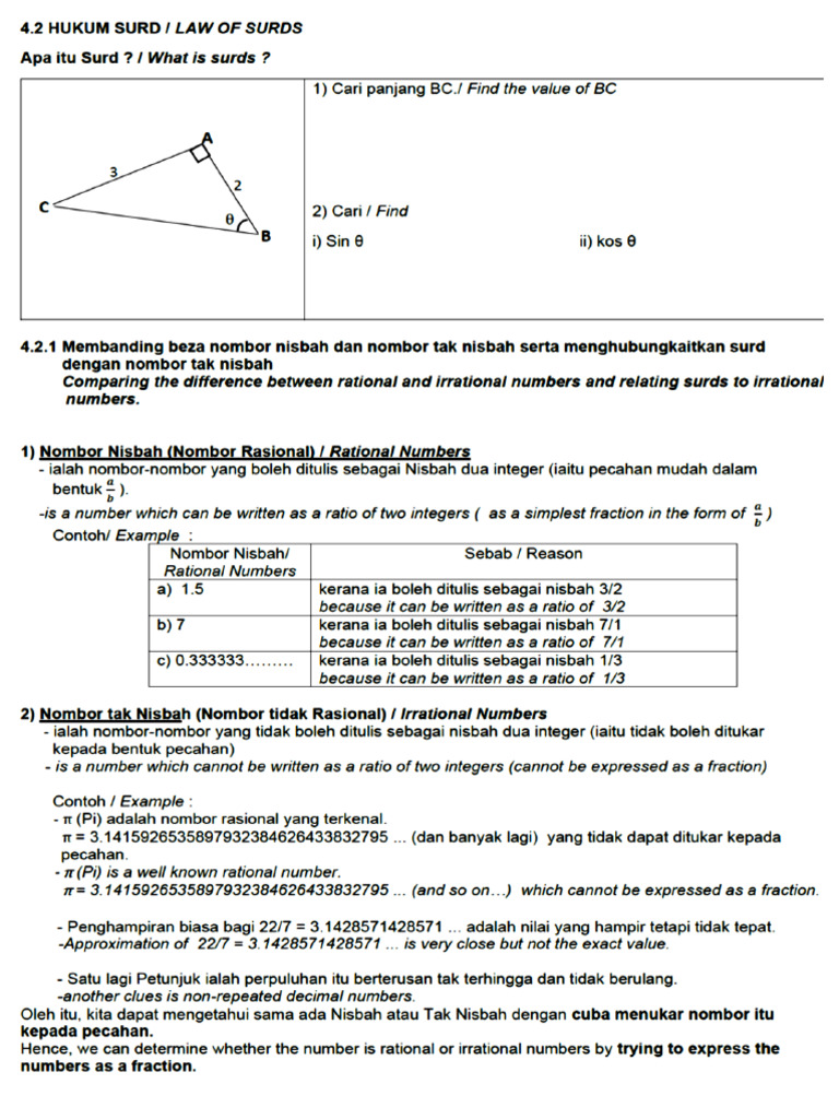 Kelas Online Add Math Ting 4 Bab 4 Surd 18 Okt 2022 Akademi ZZ | PDF