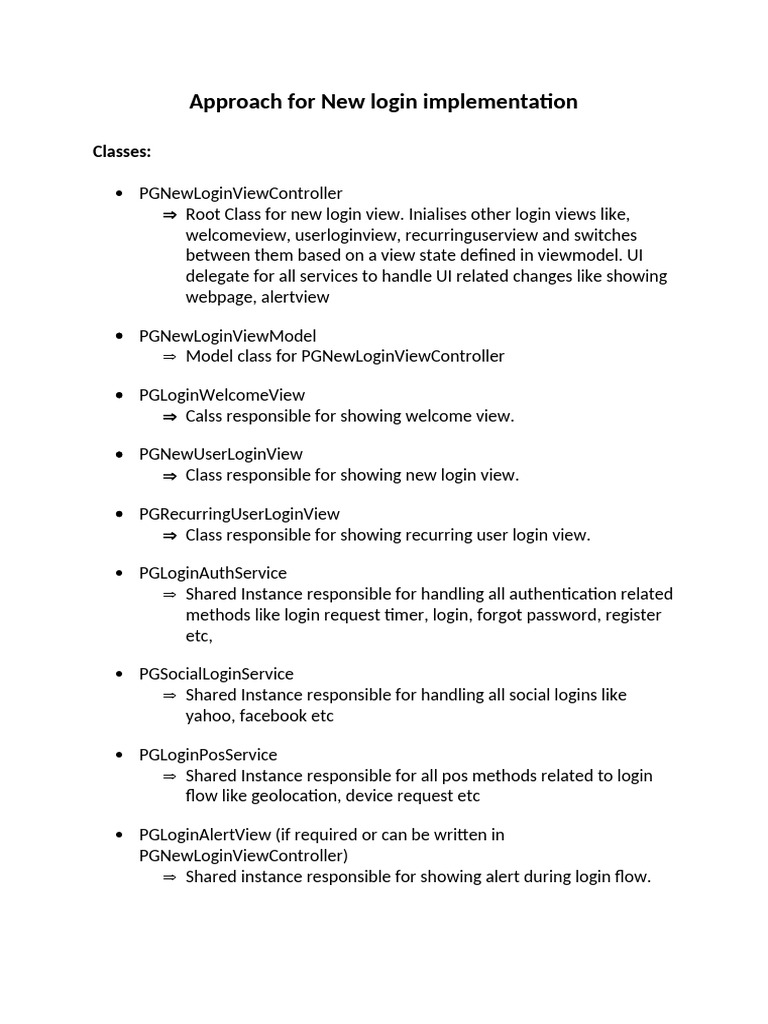 Approach for New login implementation | PDF