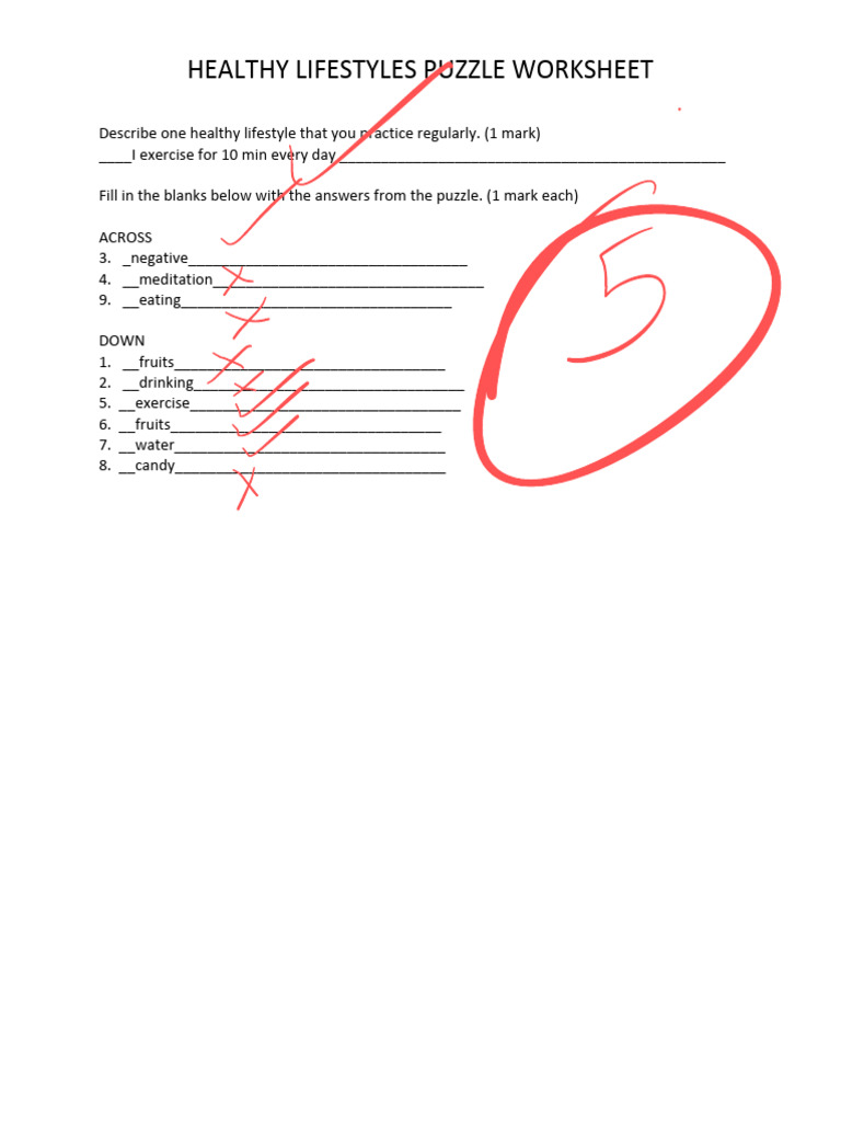 Edited - Ranaldo Francis - Healthy Lifestyle Worksheet | PDF