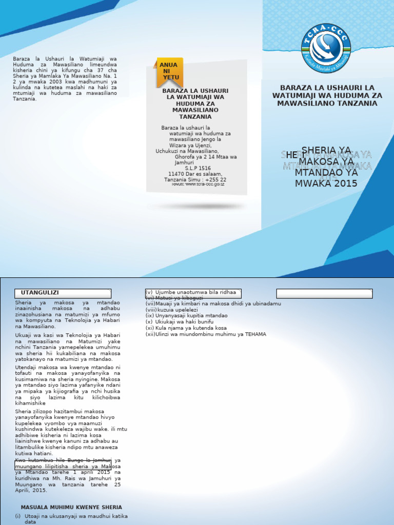 Sheria Ya Makosa Ya Mtandao-1 | PDF