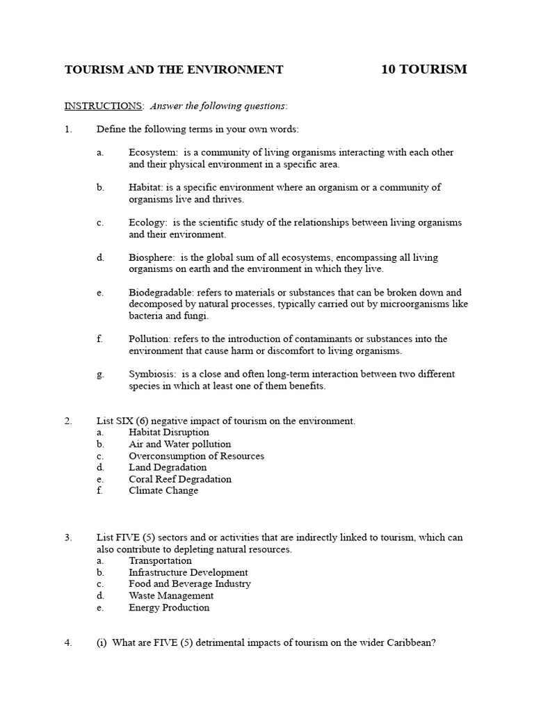 Tourism and The Environment | PDF