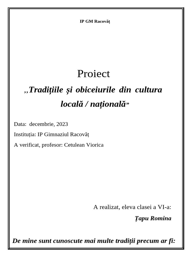 proiect la rom | PDF