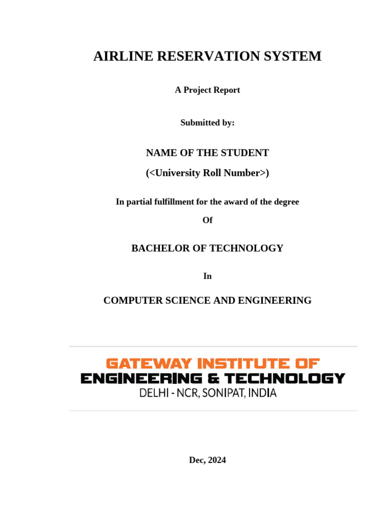 project format CSE | PDF project format CSE | PDF