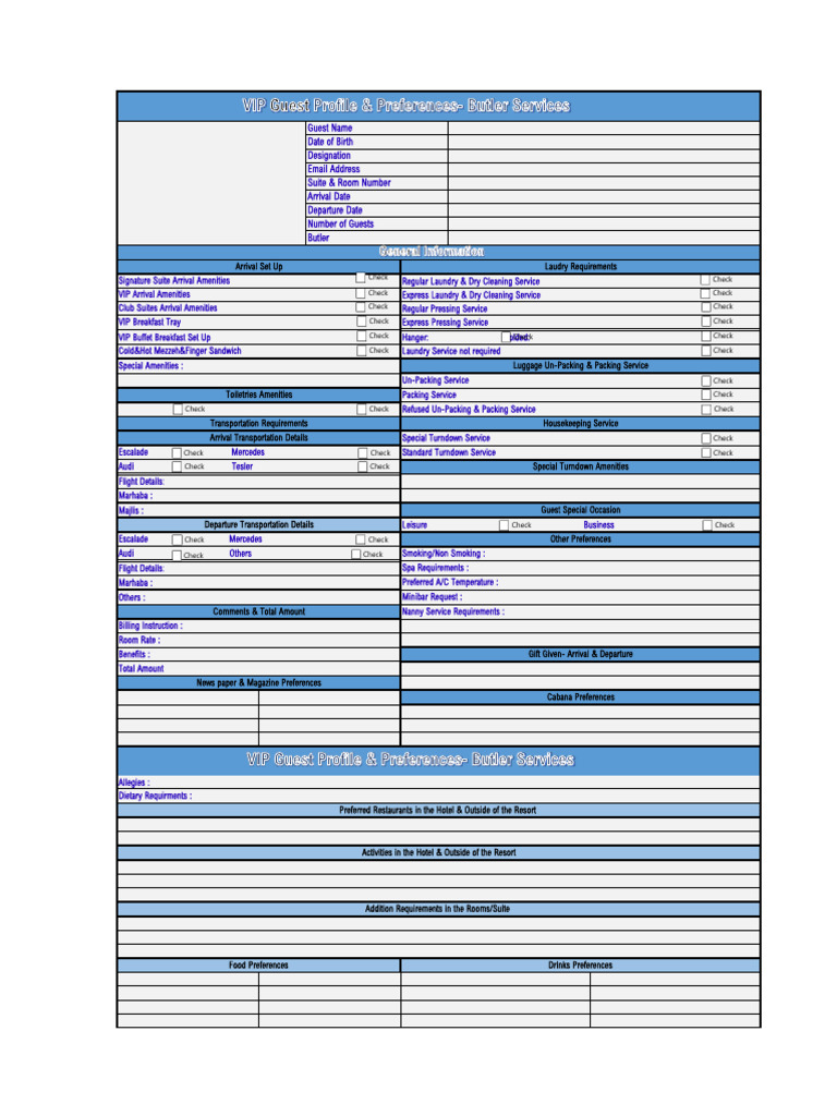 Blank Form - Guest Profile | PDF