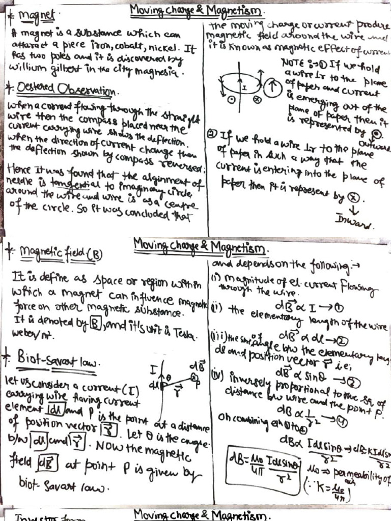 Moving Charge and Magnetism | PDF