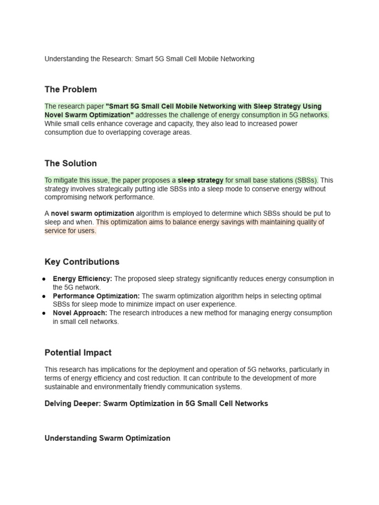 Smart 5G Small Cell Energy Optimization | PDF | Load Balancing ...