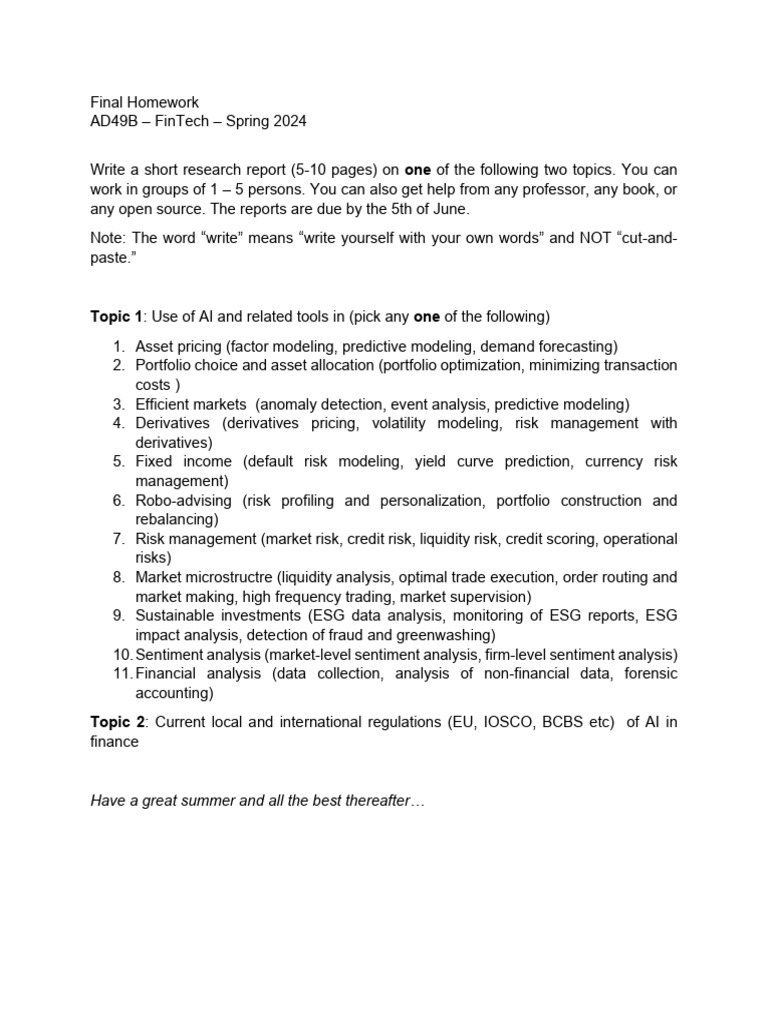 FE49B Final Homework S24 | PDF