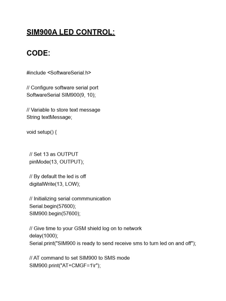 Sim900a Led Control | PDF
