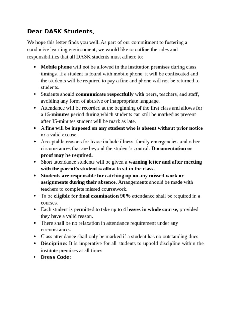Students Rules | PDF