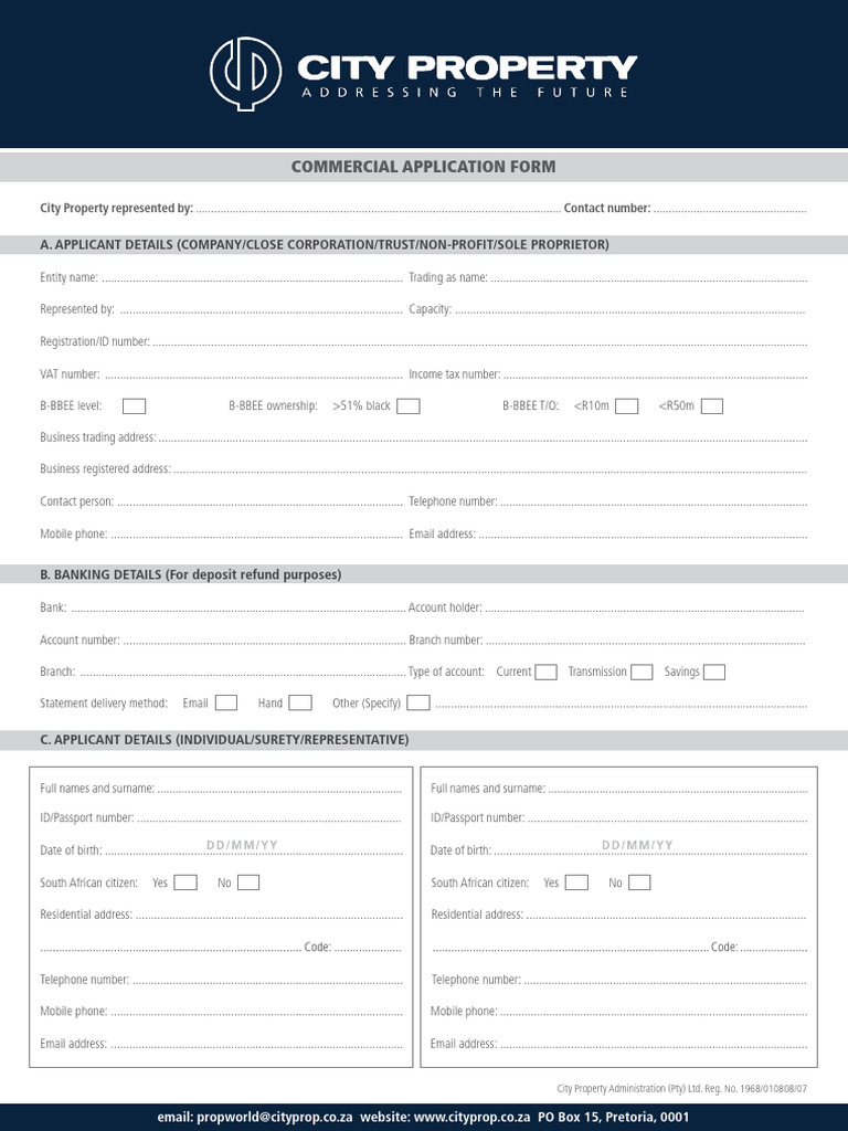 FS0527 Commercial Application Form - May2022 | PDF